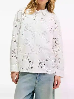 JJXX Broderie Anglaise Patchwork Shirt - White