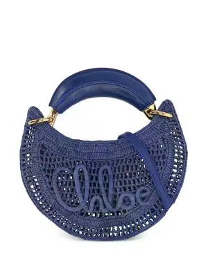 Chloé Mini Raffia Crossbody Bag - Blue