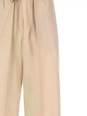 EMMA E GAIA Sand Beige Cotton Drawstring Trousers