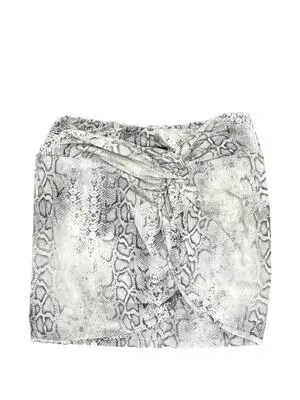 Federica Tosi Snake-print Knotted Mini Skirt