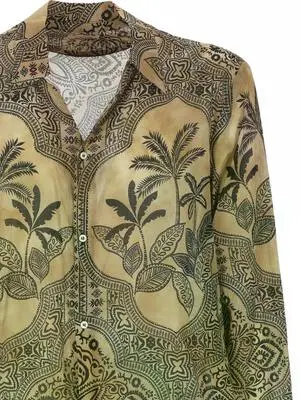 OFFICINA36 Palm-tree-print Paisley-pattern Shirt - Neutrals