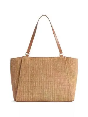 ALVIERO MARTINI 1° CLASSE Alviero Martini 1a Classe Raffia Effect Logo Embroidered Tote Bag
