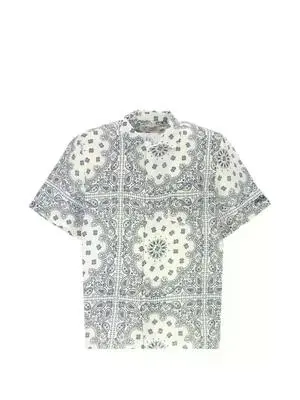 MC2 SAINT BARTH Bandana-print Linen Shirt - White