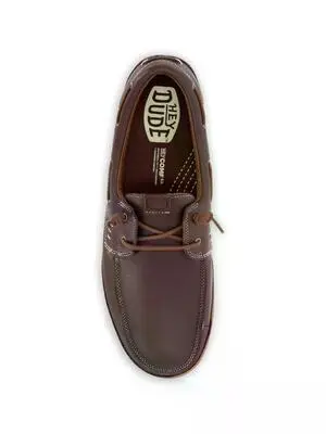 HEY DUDE Leather Lace-up Boat Shoes