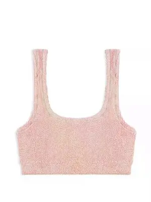 REINA OLGA Ginny Smocked Bikini Top - Pink