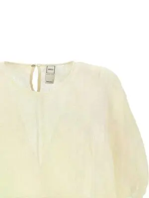 120% Lino Asymmetrical Hem Top With Tassel Detail