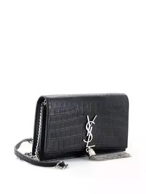 Saint Laurent Monogram Tassel Chain Wallet - Black