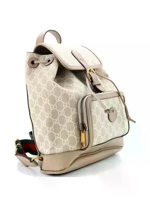 Gucci Interlocking G Patch Drawstring Flap Backpack