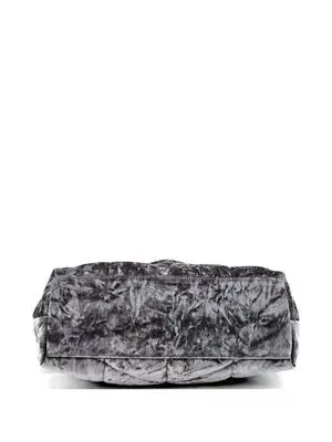 Saint Laurent Loulou Puffer Quilted Velvet Small Shoulder Bag - Grey