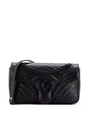 Gucci Gg Marmont Matelassé Leather Shoulder Bag - Black