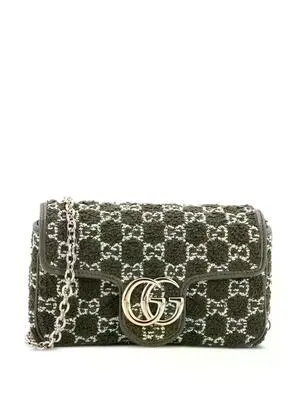 Gucci Gg Marmont Matelassé Boucle Tweed Mini Shoulder Bag - Green