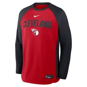 Nike Cleveland Guardians Dri-fit Authentic Collection Pullover Crew - Red