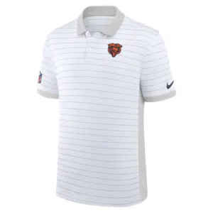 Nike Chicago Bears Sideline Victory Stripe Dri-fit Nfl Polo - White
