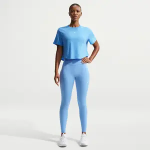 Nike Relaxed Dri-fit Cropped Short-sleeve Top - Blue