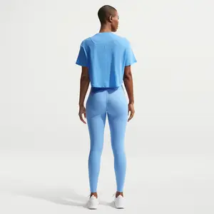 Nike Relaxed Dri-fit Cropped Short-sleeve Top - Blue