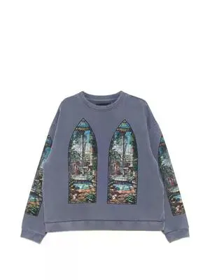 WHO DECIDES WAR Stained-glass Print Sweater