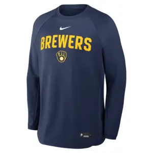 Nike Milwaukee Brewers Authentic Collection Dri-fit Pullover Crew