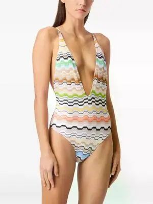 Missoni Chevron Pattern One-piece Swimsuit
