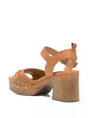 CARMELA Woven Detail Stud Embellished Sandals