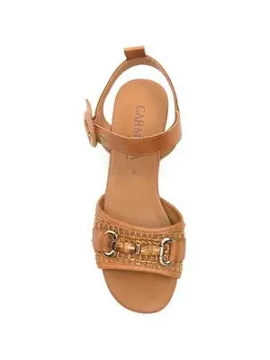 CARMELA Woven Detail Stud Embellished Sandals