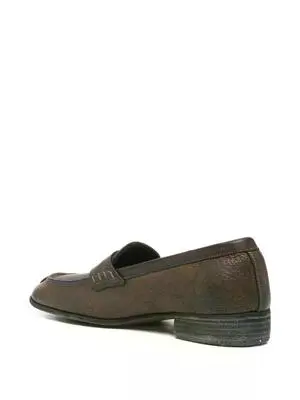 Guidi Distressed-effect Penny Loafers