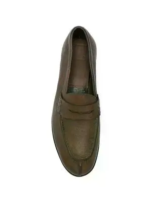 Guidi Distressed-effect Penny Loafers