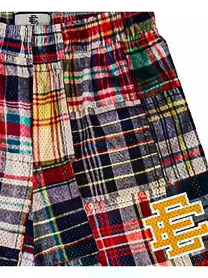 ERIC EMANUEL Plaid Mesh Shorts - Blue