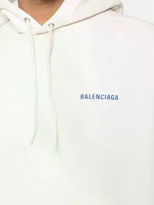 Balenciaga Logo Print Drawstring Hoodie