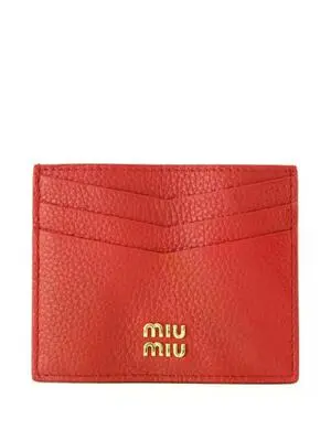 Miu Miu Leather Card Holder - Red