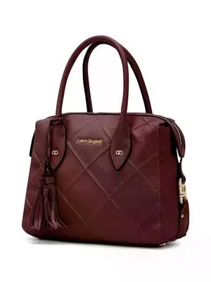 LAURA BIAGIOTTI Quilted Tote Bag With Tassel Detail - Red