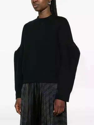 Sacai Puff Sleeve Crew Neck Sweater