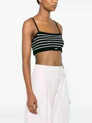 WRSTBHVR Striped Cropped Top