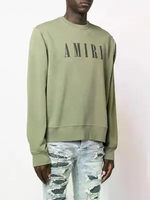 Amiri Logo Print Crew Neck Sweatshirt