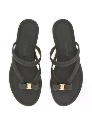 FERRAGAMO Vara Bow Jelly Thong Sandals - Black