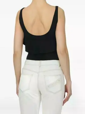 Elisabetta Franchi Milano Stitch Bodysuit With Ruffle Detail - Black