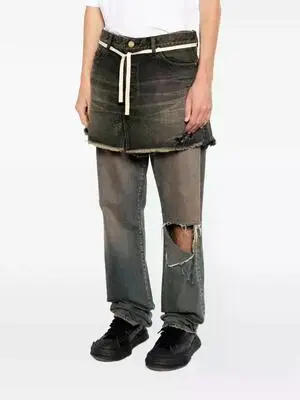 KAMIYA Distressed Frayed-edge Skirt