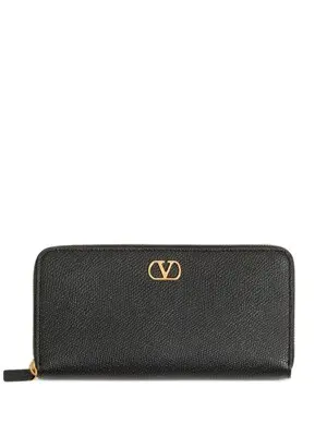 Valentino Garavani Vlogo Signature Leather Wallet - Black
