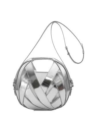 Perrin Le Petit Panier Woven Basket Bag - Silver