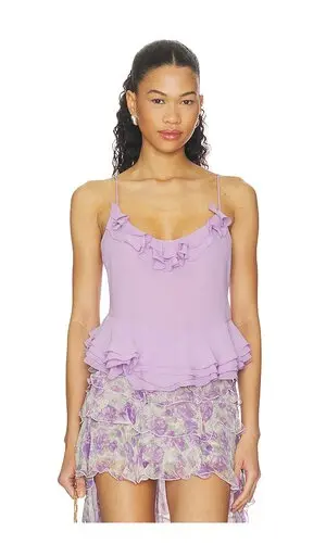 Purple Ruffled Blouses for Women