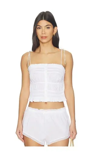 SKIMS Garment Washed Ruffle Cami - Snow