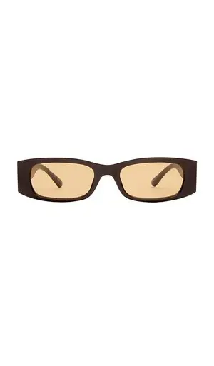 AIRE X Von Dutch Innocence Rectangle Sunglasses - Chocolate