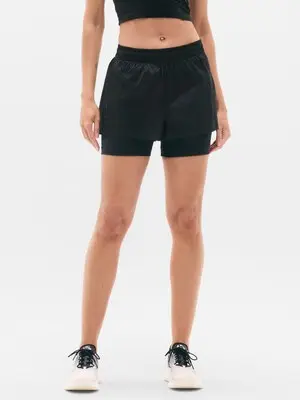 Athleta Fast Route Hybrid Run Shorts - Black