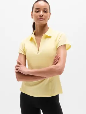 Athleta Short Sleeve Polo With Zipper Detail