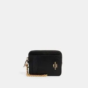 COACH OUTLET Zip Card Case Gold/black