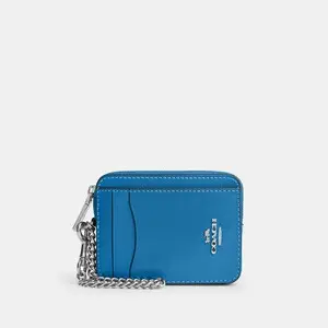COACH OUTLET Zip Card Case - Silver/blue Jay