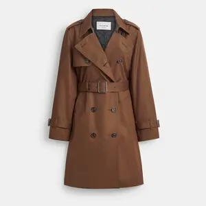 COACH OUTLET Mid Trench Coat - Chocolate Brown
