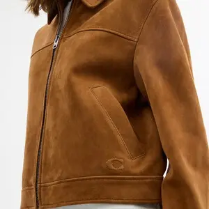 COACH OUTLET Suede Zip-up Jacket
