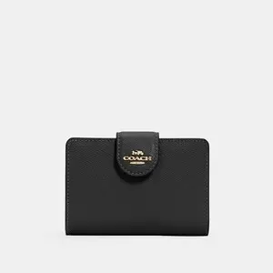 COACH OUTLET Medium Corner Zip Wallet - Gold/black