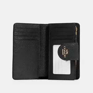 COACH OUTLET Medium Corner Zip Wallet - Gold/black