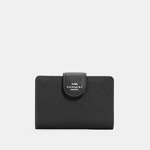 COACH OUTLET Medium Corner Zip Wallet - Silver/black
